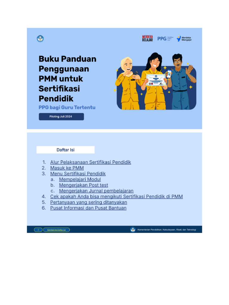 Buku Panduan Penggunaan PMM Untuk Sertifikasi Pendidik | PDF