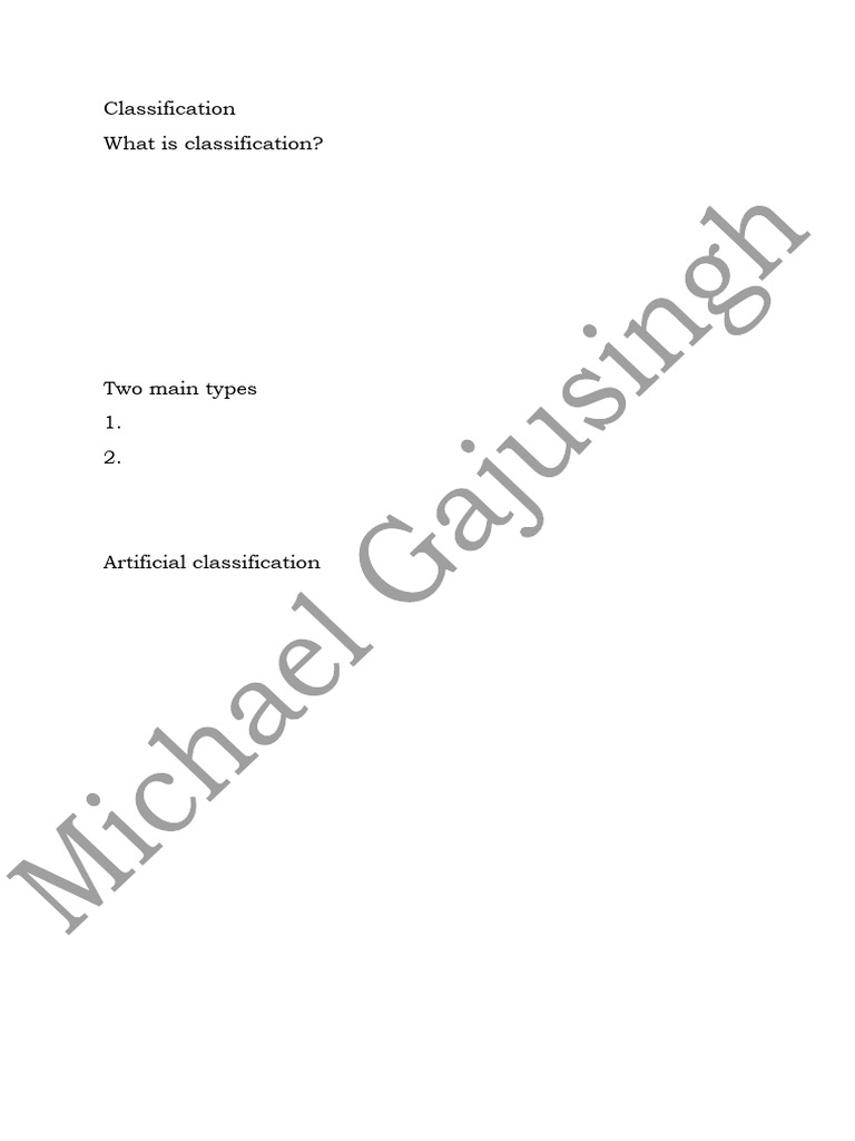 Classification | PDF