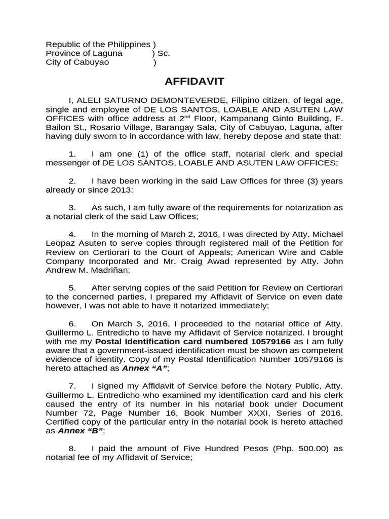 Affidavit | PDF