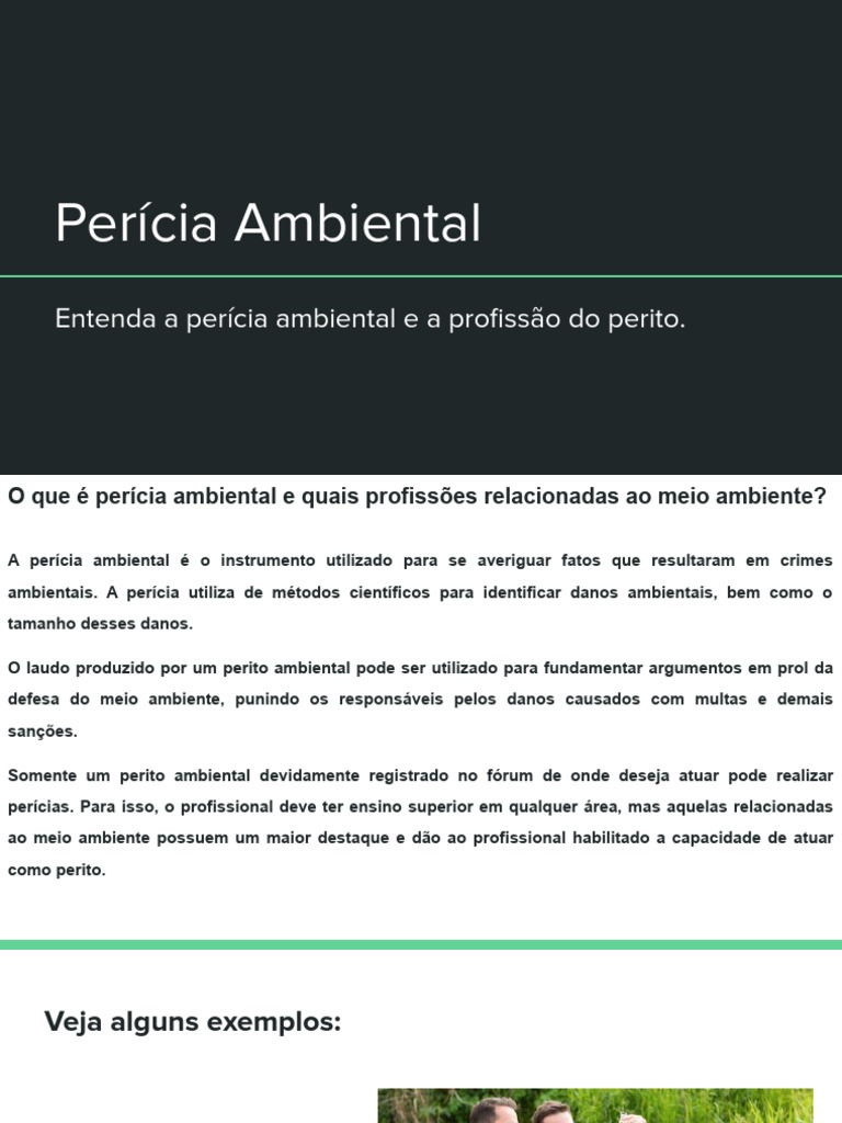 Perícia Ambiental | PDF | Autoajuda | Ciências e Matemática