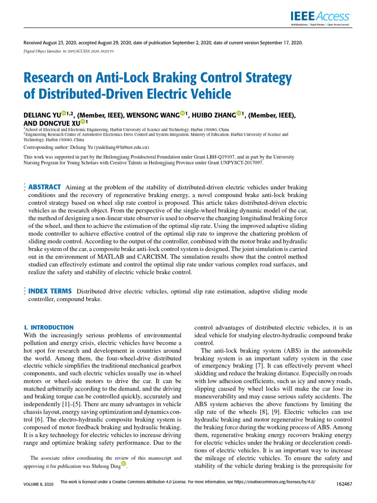 Research On Anti-Lock Braking Control Strategy of Distributed-Driven ...
