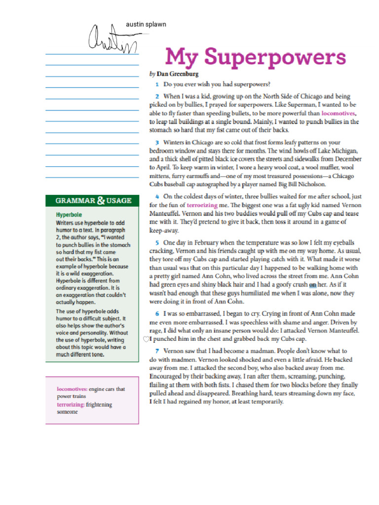 Austin Splawn - "My Superpowers" | PDF