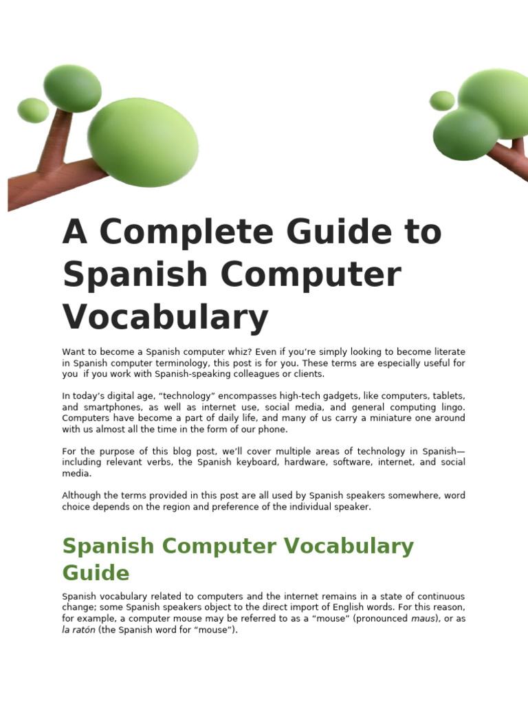 Spanish IT Terminology | PDF