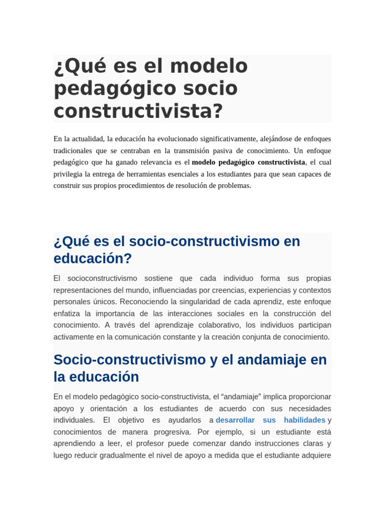 SOCIO-CONSTRUCTIVISMO | PDF