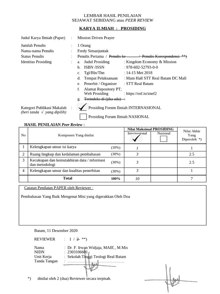Peer Review Prosiding | PDF