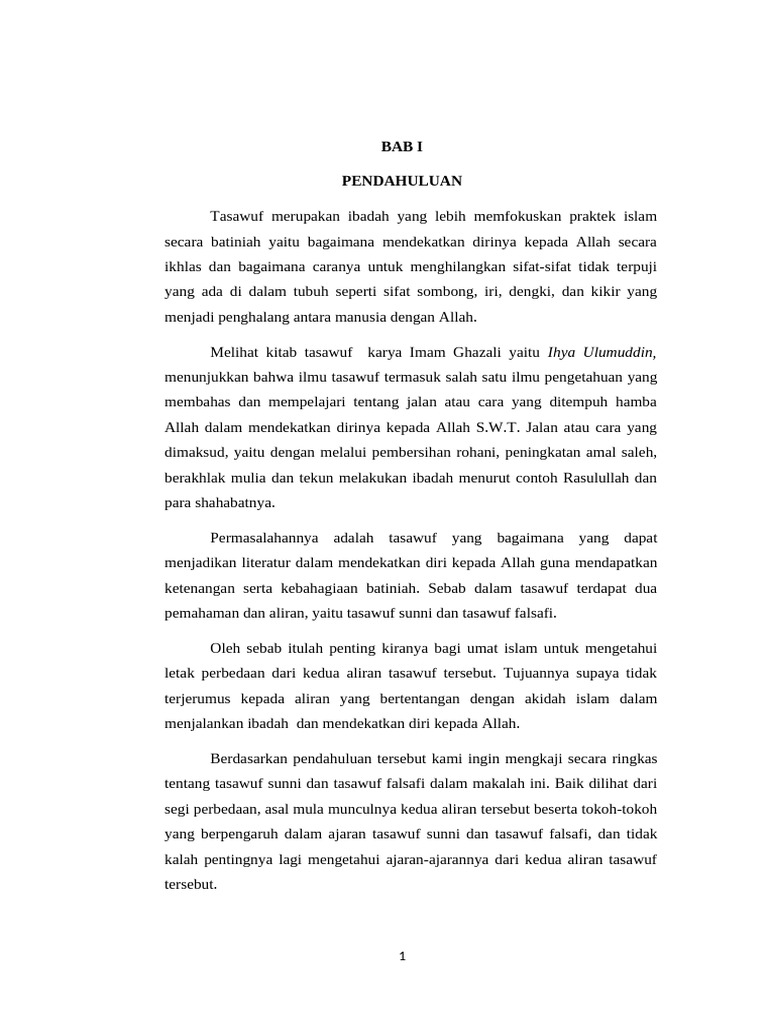 Tasawuf Suni Dan Falsafi | PDF