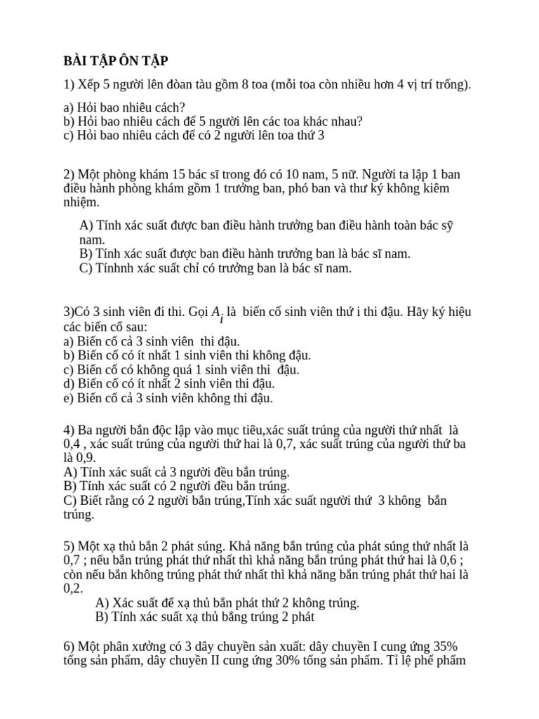 BAI-TAP-ON-TAP-XSTK | PDF