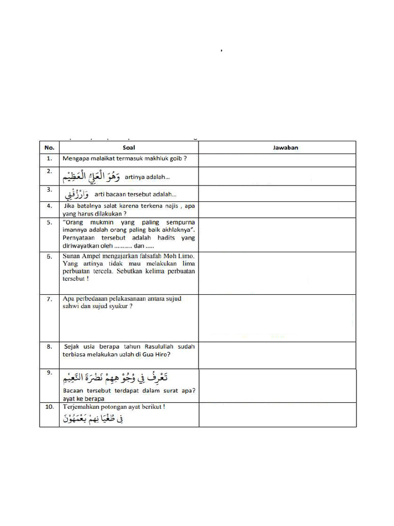 Naskah Soal Seleksi Osa Tahap 2 - Pai | PDF