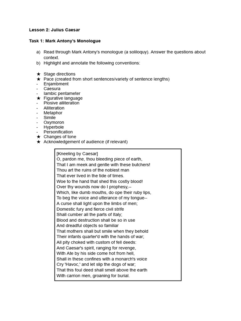 Lesson 2 - Julius Caesar | PDF