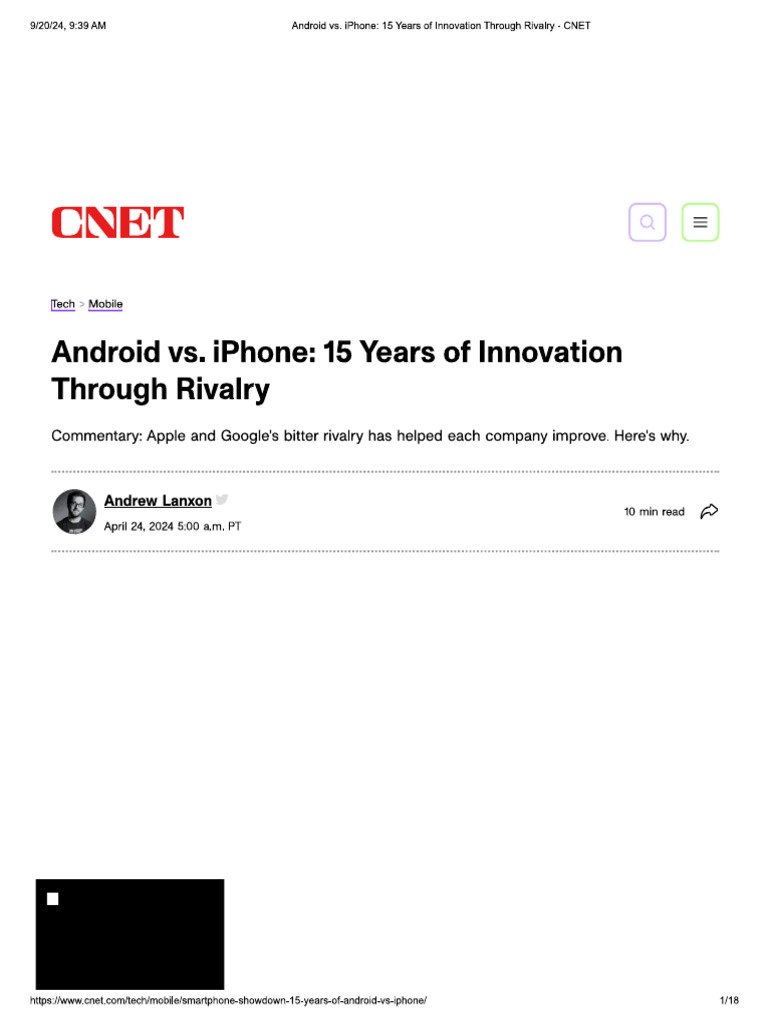 Android vs. Iphone 15 Years of Innovation Through Rivalry | PDF