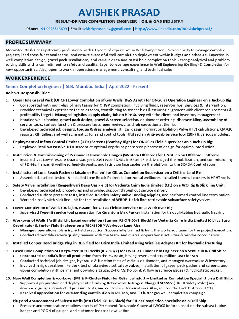 Avishek Prasad CV | PDF