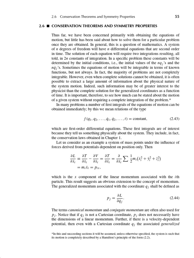 Conservation Theorems & Symmetric Properties | PDF