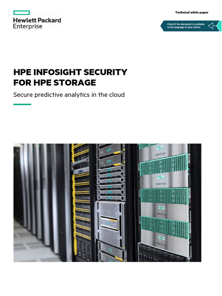 Good HPE InfoSight Security - Secure Predictive Analytics | PDF