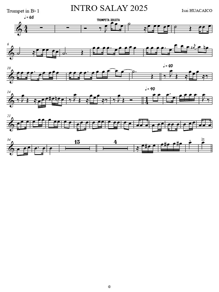 Intro Salay - Trumpet in Bb 1 | PDF