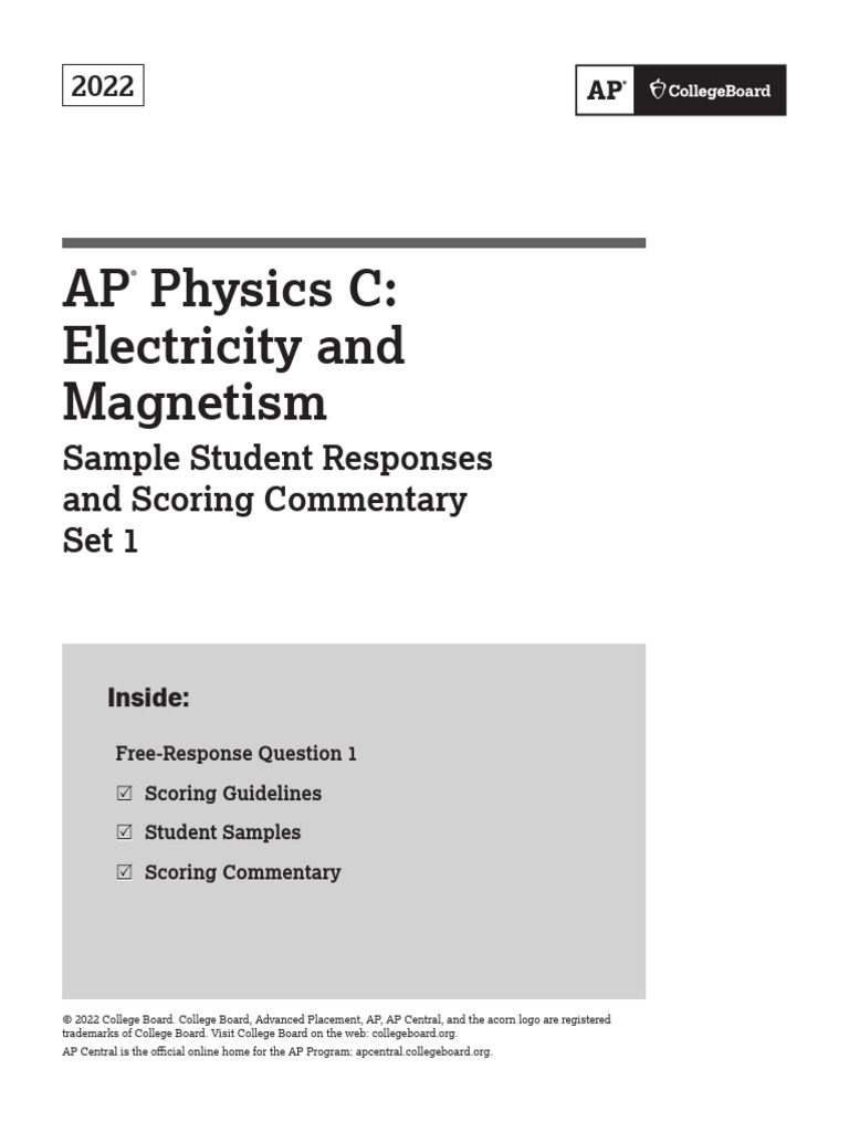 AP Physics C - E&M Set-1 Q1 | PDF