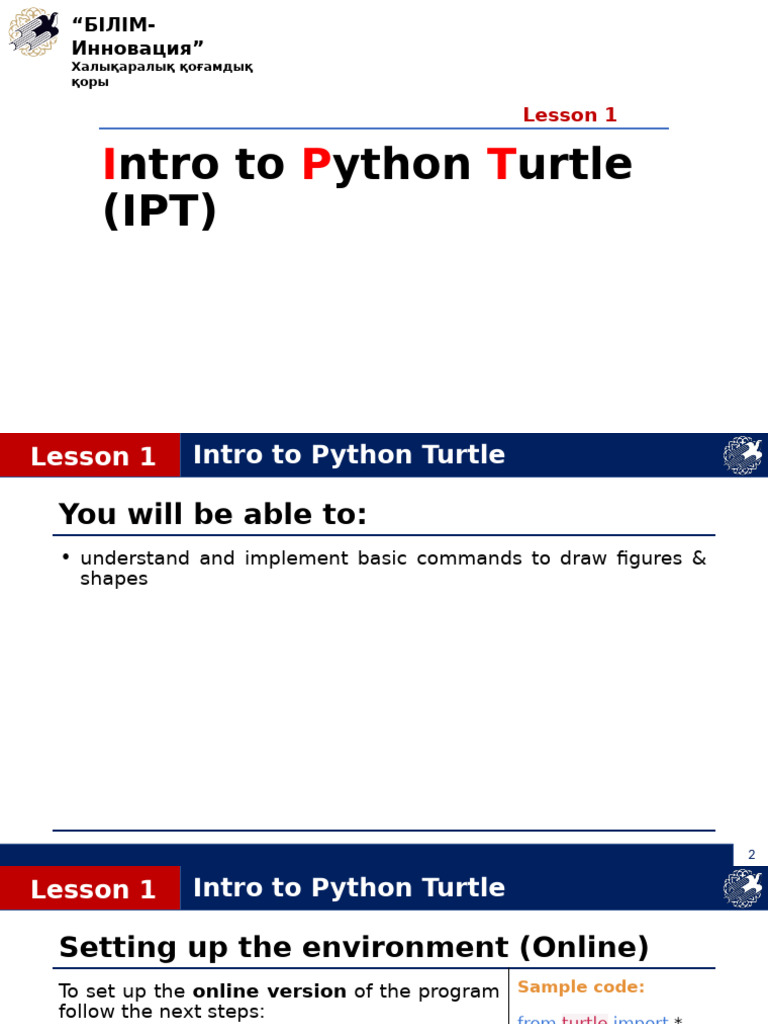 Lesson#1 - Intro To Python Turtle | PDF