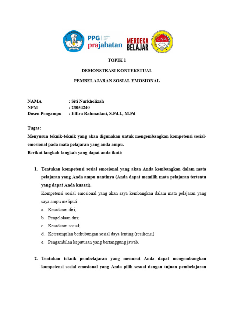 Topik 1. PSE. Demonstrasi Kontekstual. (Liza) | PDF