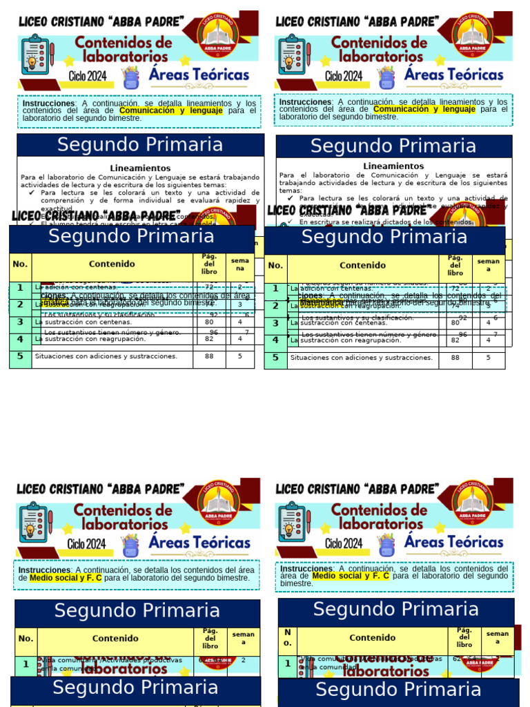 1. Segundo Primaria | PDF