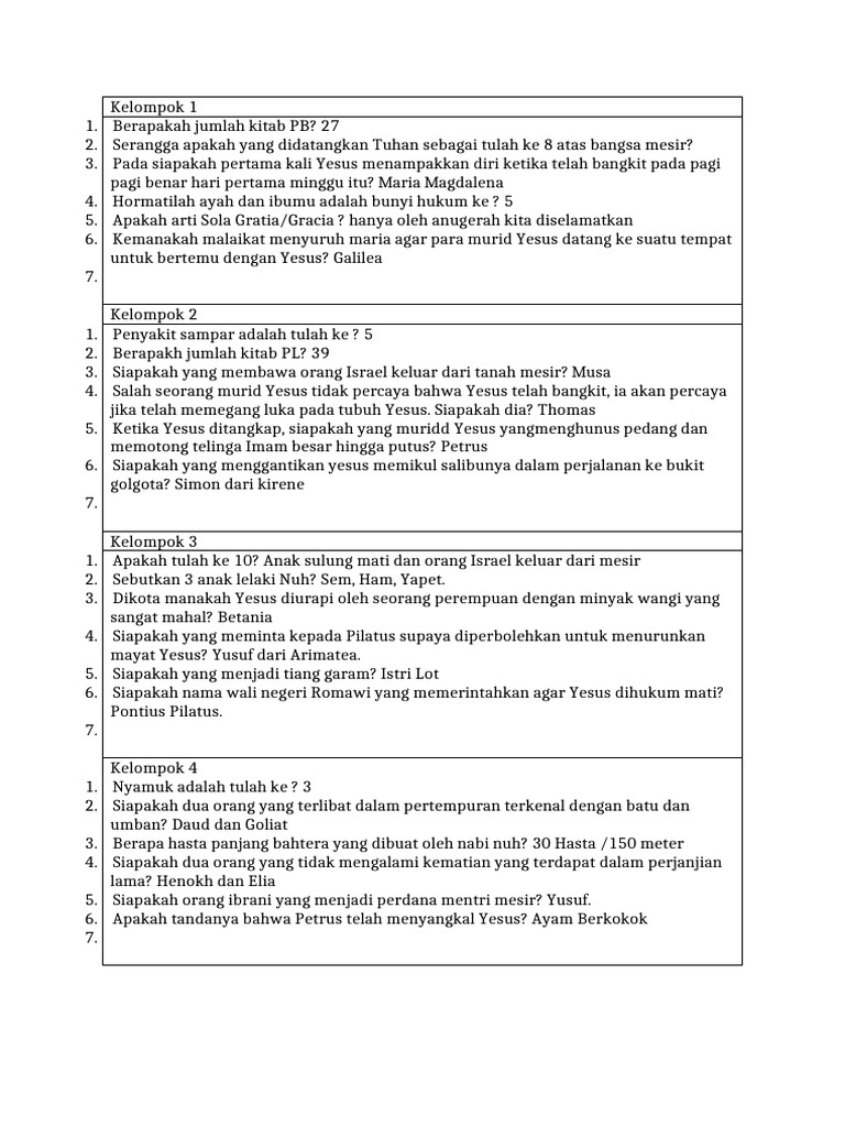 Soal Cerdas Cermat Dan Jawaban | PDF