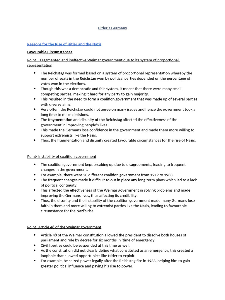 Hitler's Germany | PDF