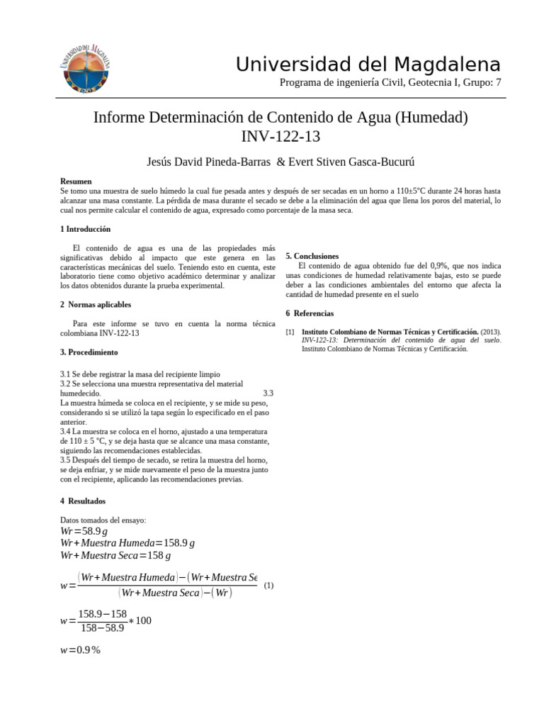 Informe INV-122-13 | PDF