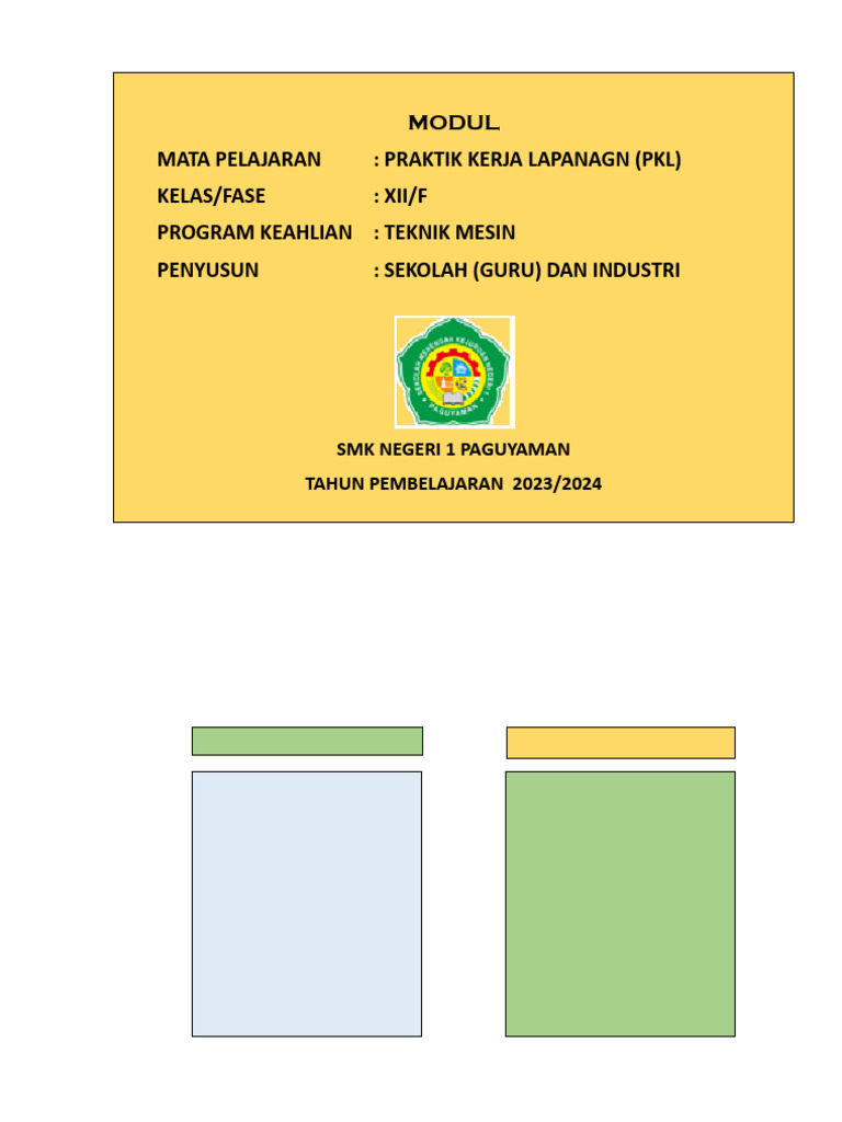 Modul PKL TP SMKN 1 PAGUYAMAN 2023-2024 | PDF