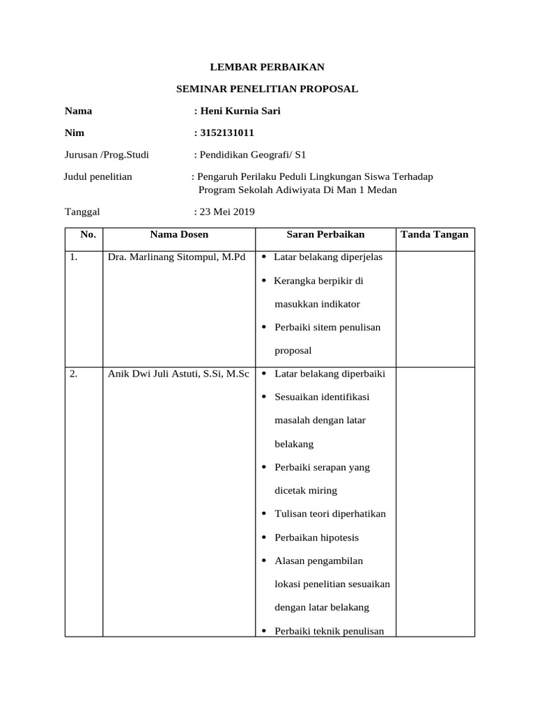 Lembar Perbaikan | PDF