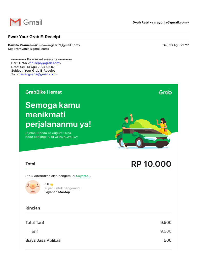 FWD: Your Grab E-Receipt | PDF