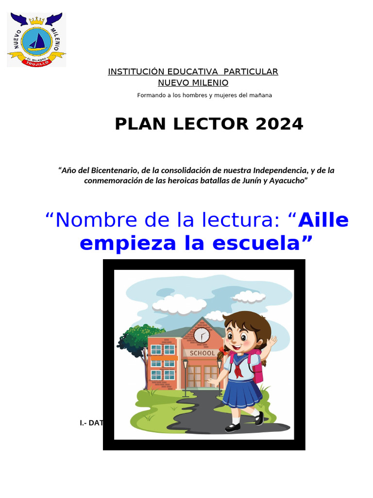 Inicial Plan Lector 4 Añitos | PDF