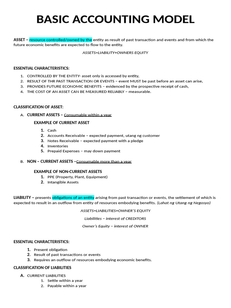 Basic Accounting Model | PDF | Expense | Equity (Finance)