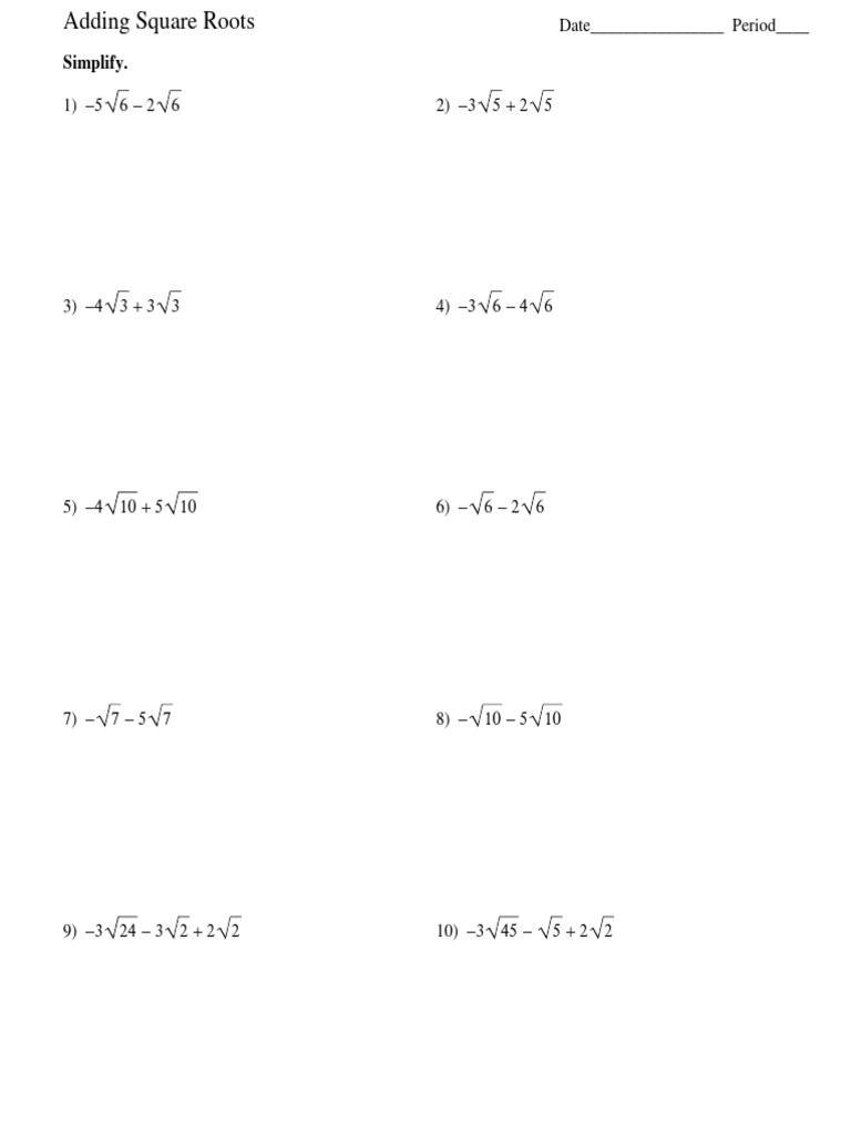 1-Adding Square Roots | PDF