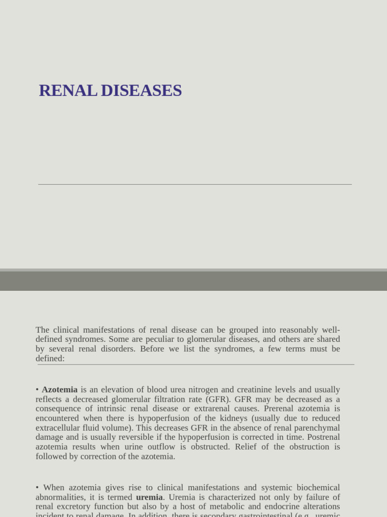 Renal Diseases | PDF