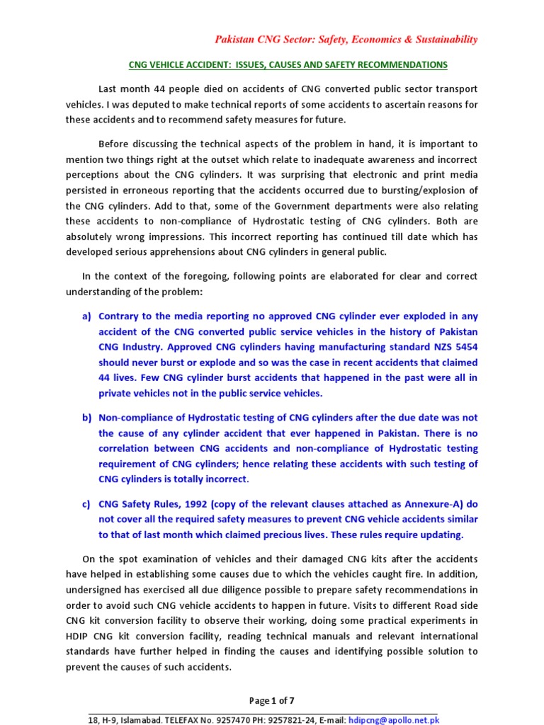 Issues Causes and Safety Recommendations of NGV Accident | PDF | Valve ...