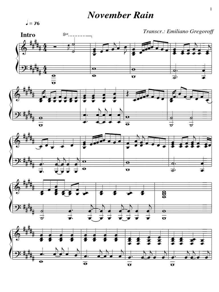 NOVEMBER RAIN Original Completa | PDF