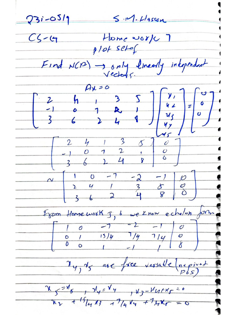 Linear algebra practice | PDF