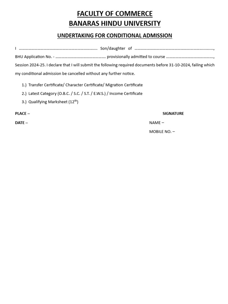 Undertaking Form | PDF