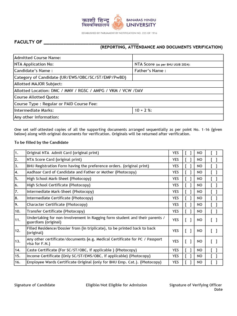 Reporting and Verification Form | PDF
