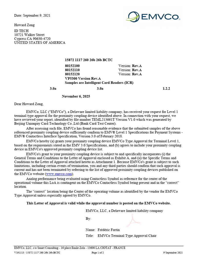 VP5300 - Contactless L1 Renewed | PDF