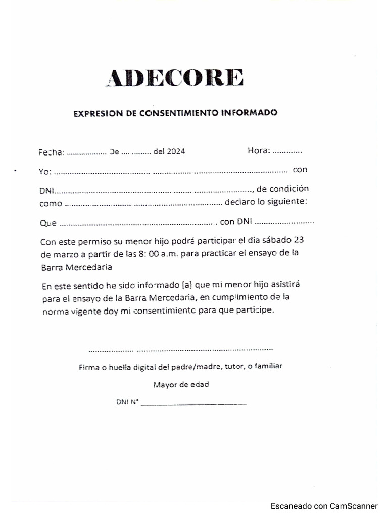 Autorizacion ADECORE | PDF