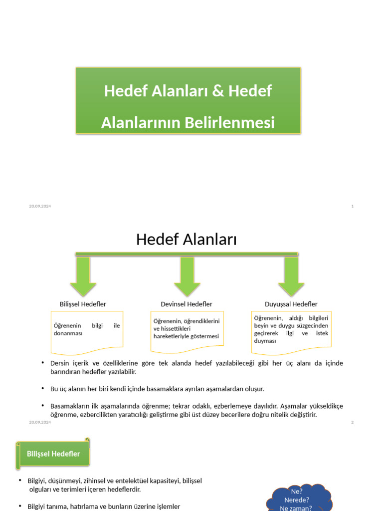Hedef Alanları | PDF