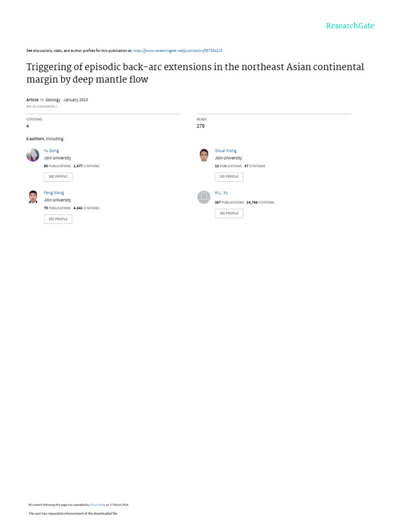 Triggering of Episodic Back-Arc Extensions in The Northeast Asian ...