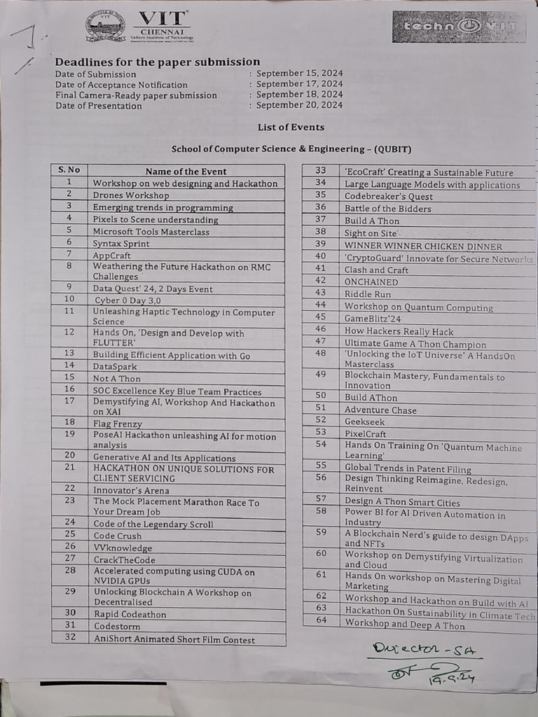 CSE VIT Events | PDF