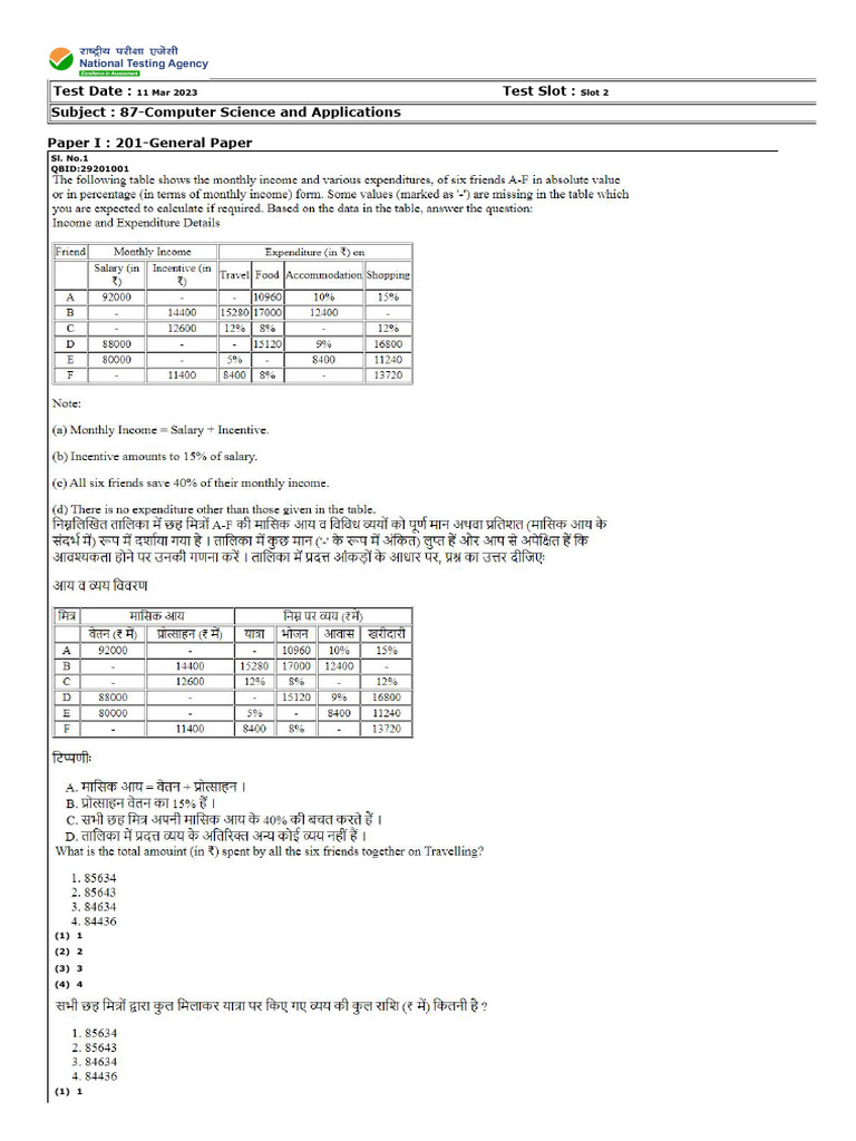 NTA Net Paper 1 11th-Mar-2023-Evening-1-31 | PDF