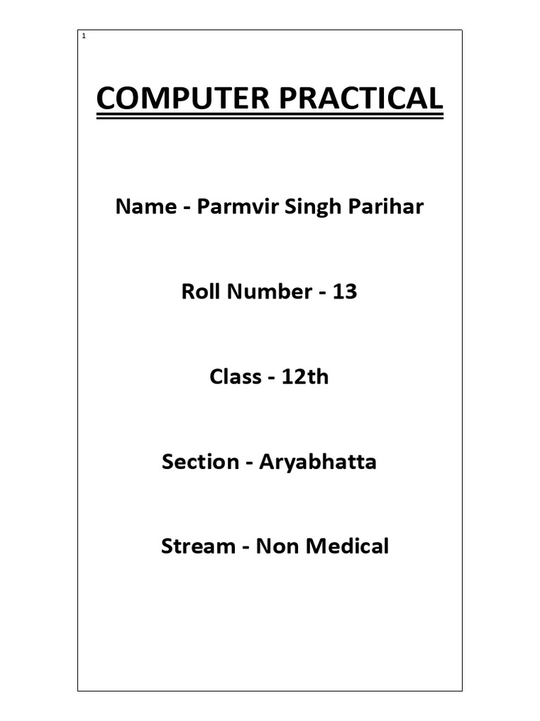 Computer Practical88 | PDF