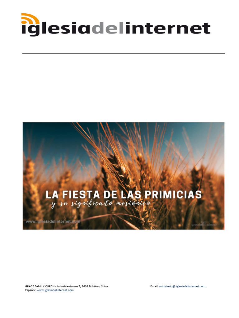 Primicias 2024 - La Fiesta de Las Primicias y Su Significado Mesianico ...