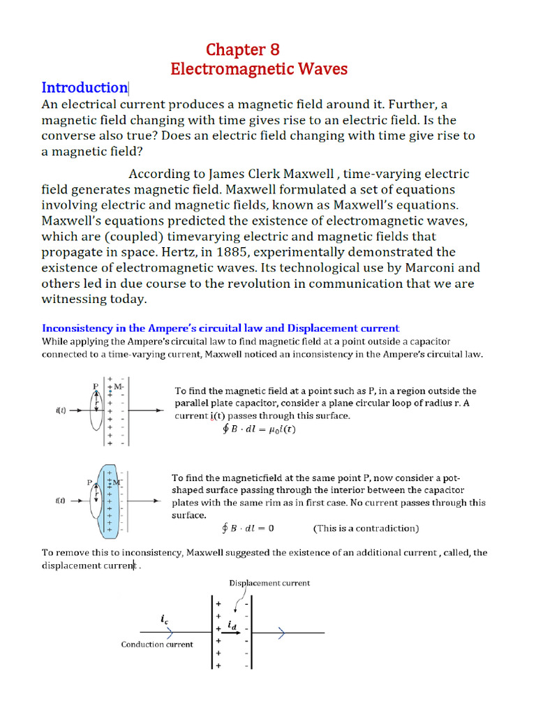 Electromagnetic Waves Notes | PDF