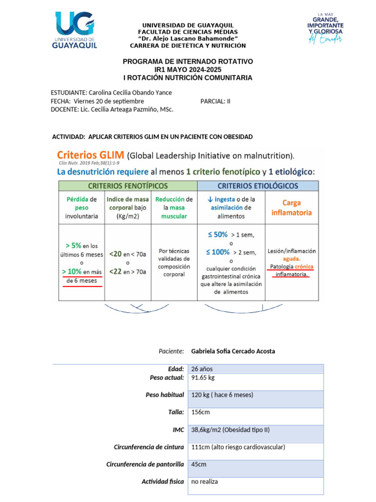 Deber Criterios Glim | PDF