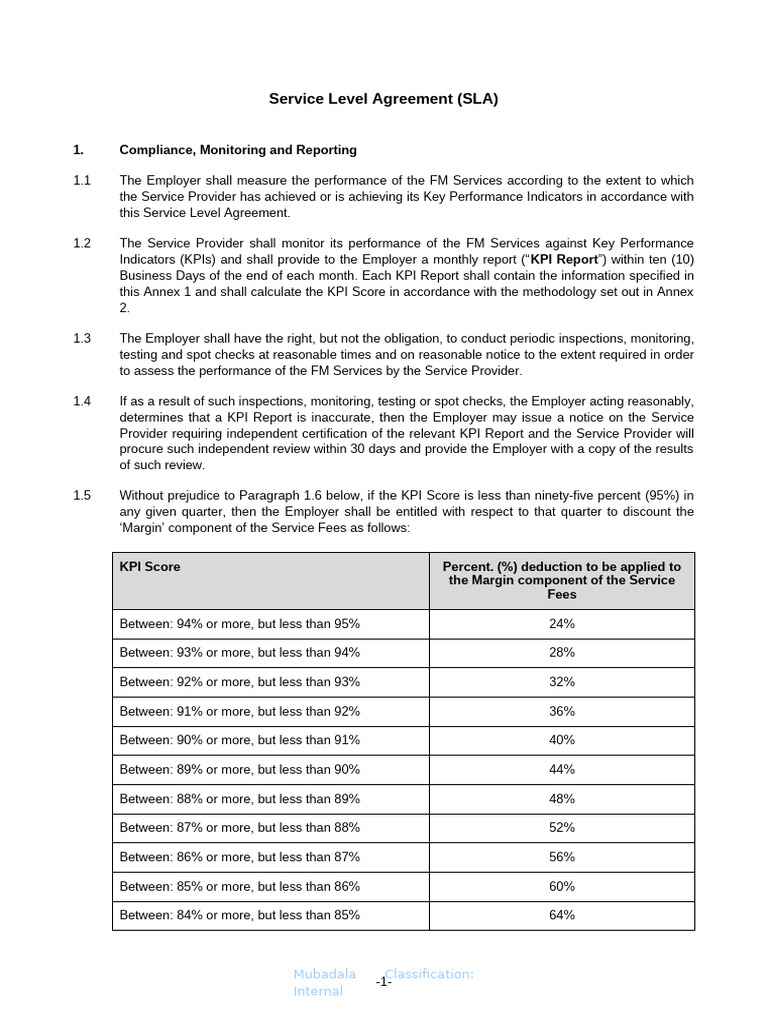 05 Appendix 1c - RH Service Level Agreement (SLA) 20.07.2024 | PDF