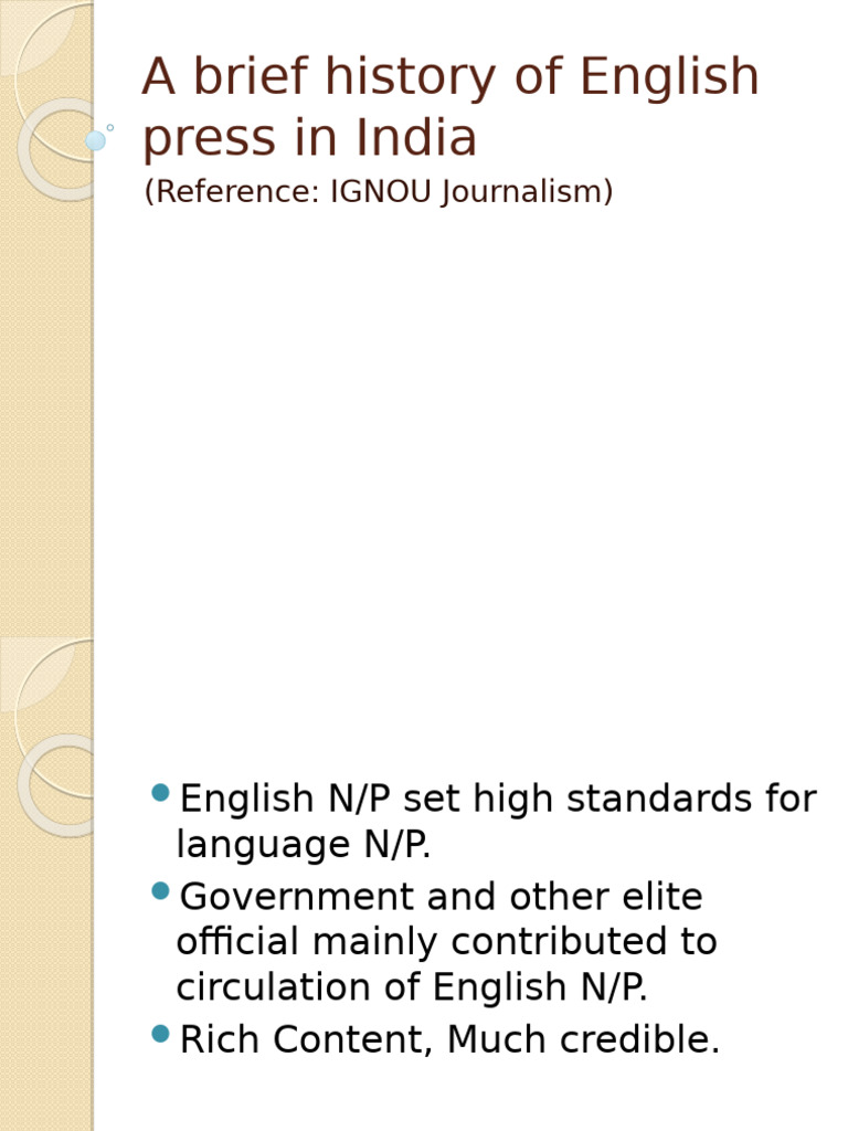 English Press in India | PDF