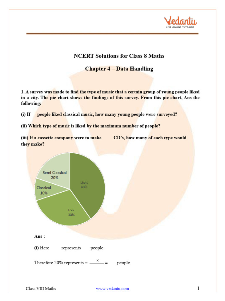 NCERT Solutions For Class 8 Maths Chapter 4 Data Handling - Download ...